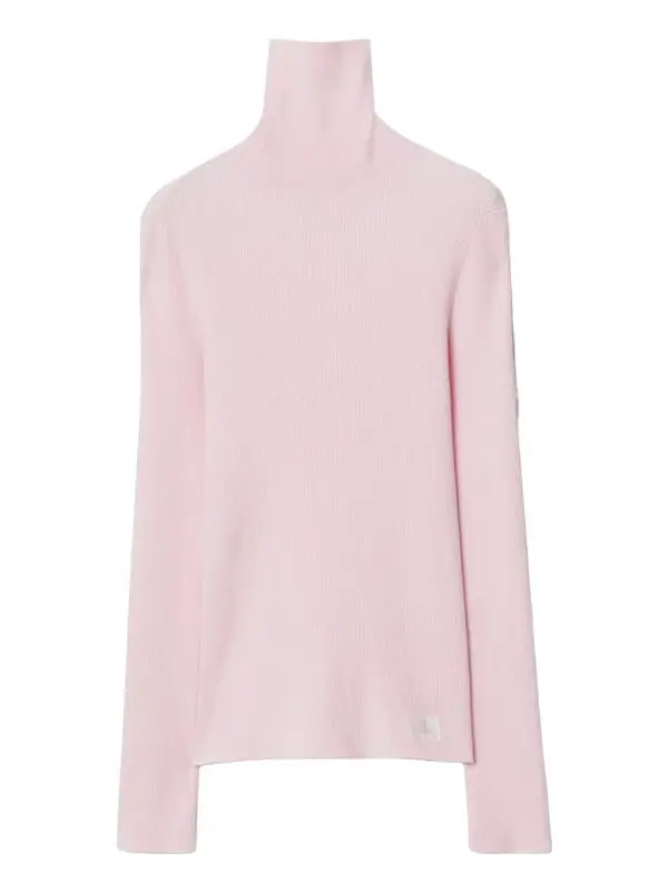 Burberry Ribbed Knit Turtleneck Jumper - Pink