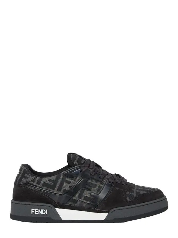 Fendi Ff Jacquard Low-top Sneakers - Black