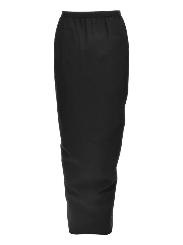 Rick Owens Pillar Maxi Skirt With Asymmetrical Slits - Black