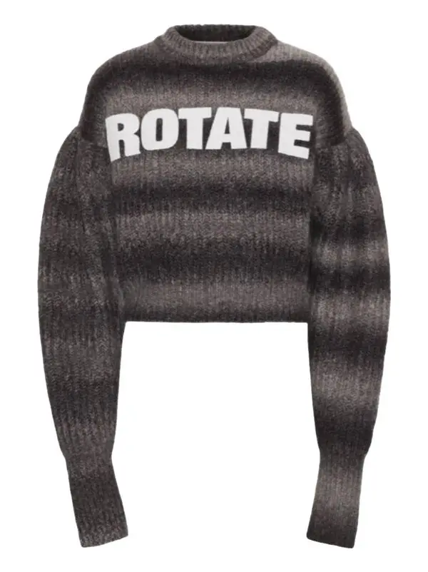 ROTATE BY BIRGER CHRISTENSEN Bubble Sleeve Logo Sweater - Black