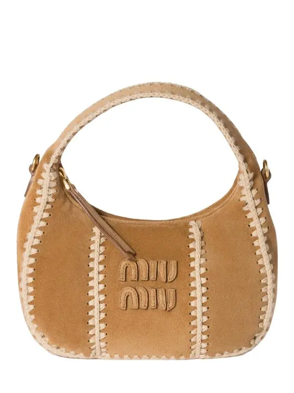 Miu Miu Wander Suede And Crochet Bag - Cinnamon