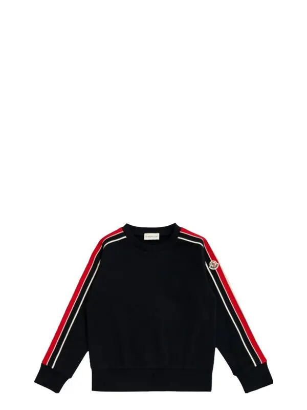 Moncler Logo Patch Stripe Detailed Jumper - Navy