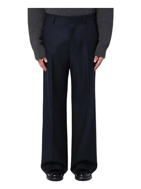 Ami Tailored Trousers With Belt Loops And Welt Pockets - Black