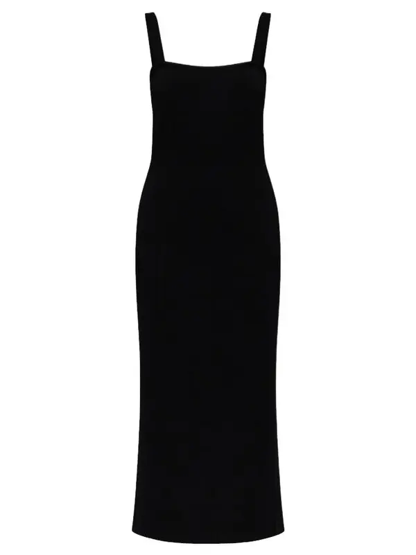 Helmut Lang Ribbed Asymmetrical Maxi Dress - Black