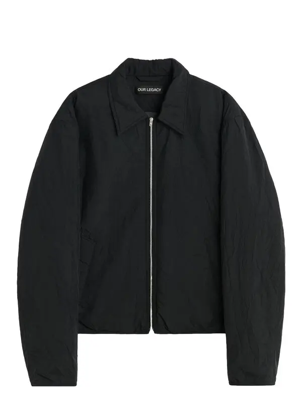 Our Legacy Long-sleeved Casual Jacket With Zip Closure - Shining Black Crinkle Solaro