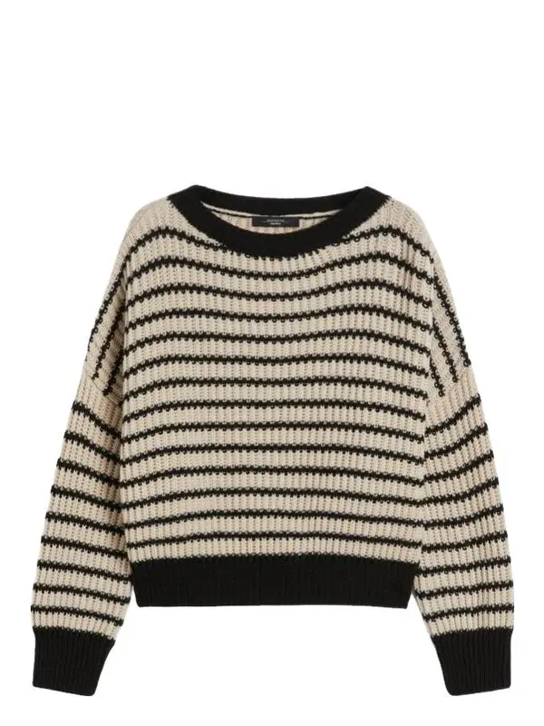 Max Mara Striped Crew Neck Jumper - Nude