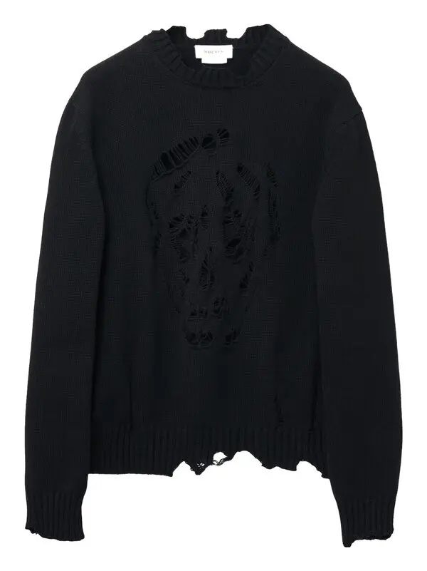 Alexander McQueen Distressed Skull Jumper - Black