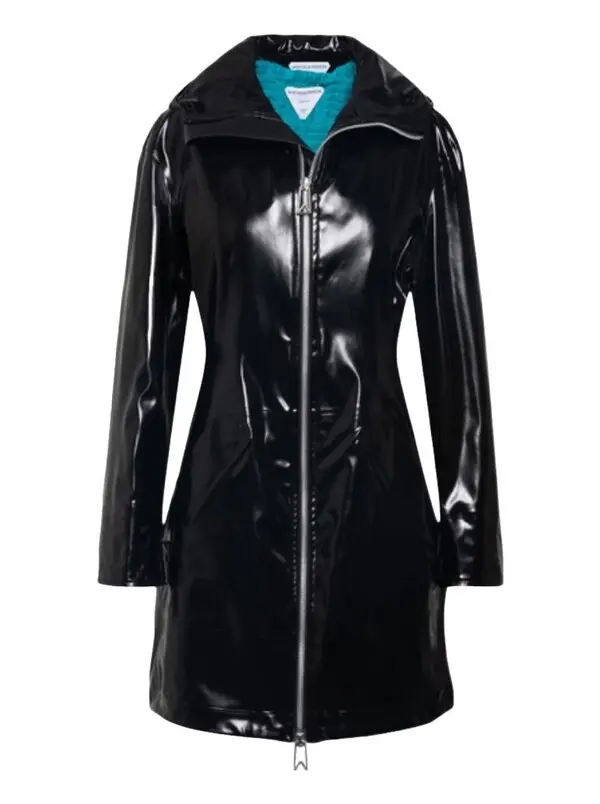 Bottega Veneta High-shine Parka Coat - Black