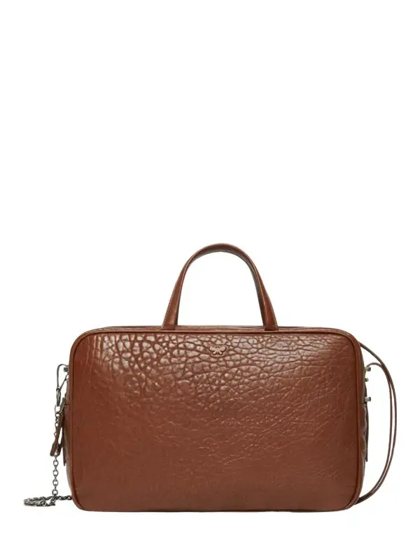 Max Mara Large Nappa Leather Boston Bag - Brown