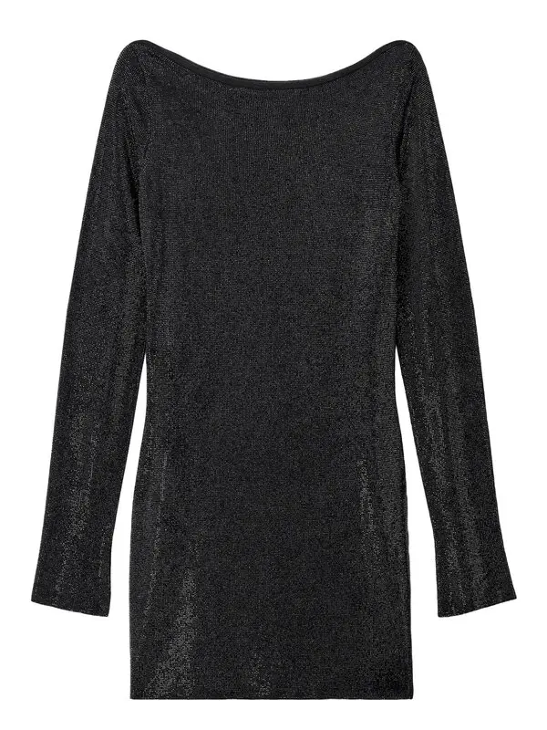 Alexander Wang Boat-neck Beaded Minidress - Black
