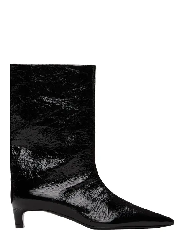 JIL SANDER Pointed-toe Pleated Boots - Black