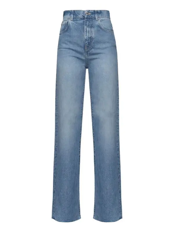Pinko Logo Patch Straight Leg Jeans - Blue