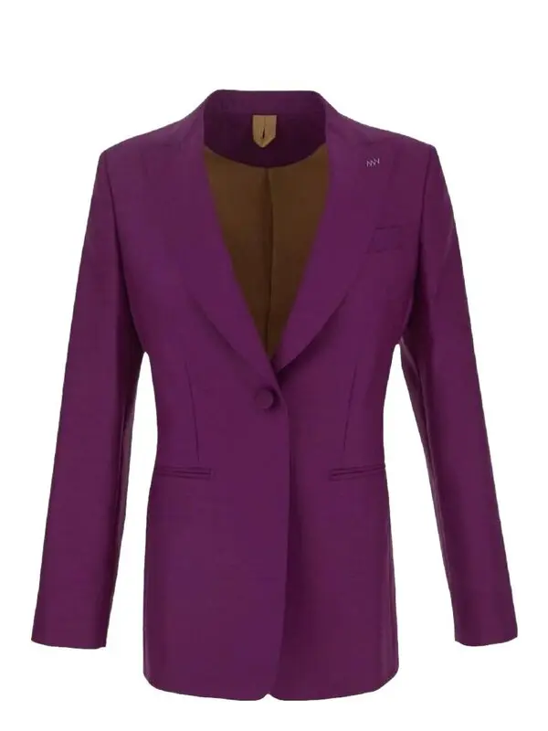 Max Mara Single-breasted Virgin Wool-blend Blazer - Purple
