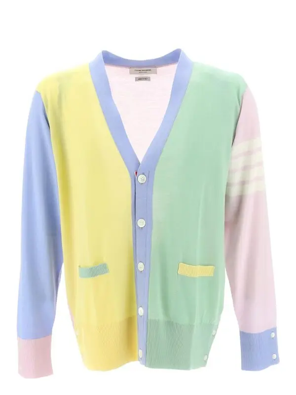 Thom Browne Multi-panel Button-fastening Cardigan - Multicolor