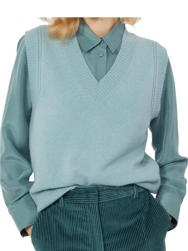 Max Mara Sleeveless V-neck Sweater Vest - No