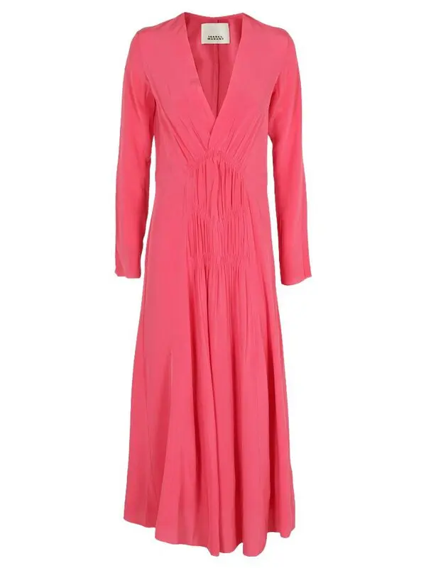 Isabel Marant Étoile Ruched V-neck Midi Dress - Red