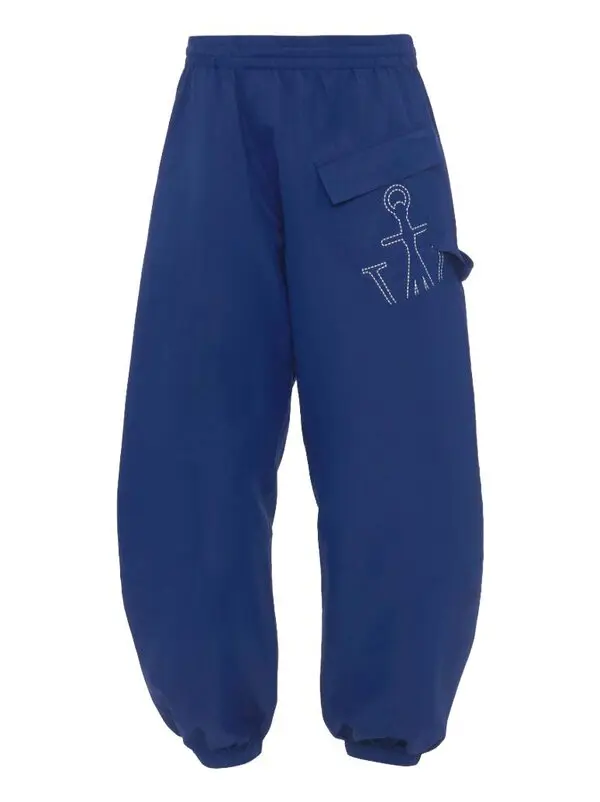 J.W.ANDERSON Jw Anderson Anchor Logo Printed Twisted Joggers - Blue