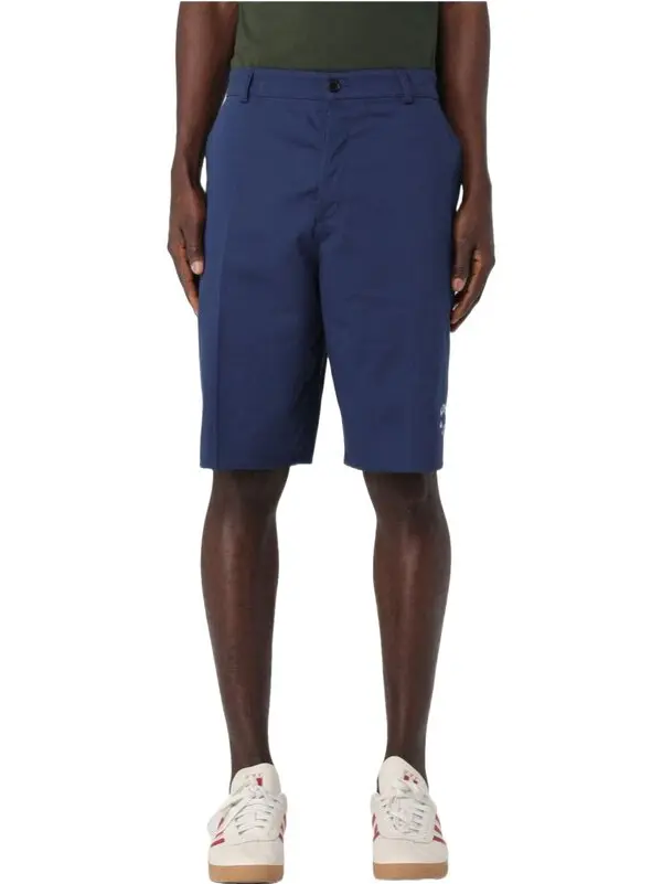 Kenzo Chino Shorts With Logo Detail - Blue