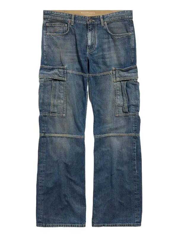 Balenciaga Straight-leg Cargo Jeans - Blue