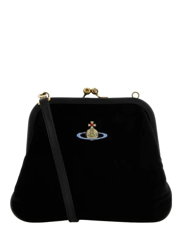 VIVIENNE WESTWOOD Clutch Bag With Logo Detail - Black