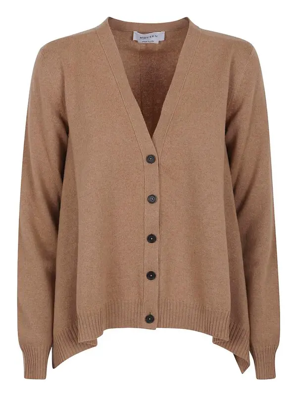 Alexander McQueen Cashmere Buttoned Cardigan - Light Camel