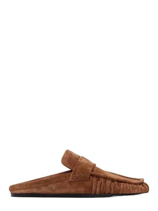 JIL SANDER Ruched Slip-on Mules - Brown