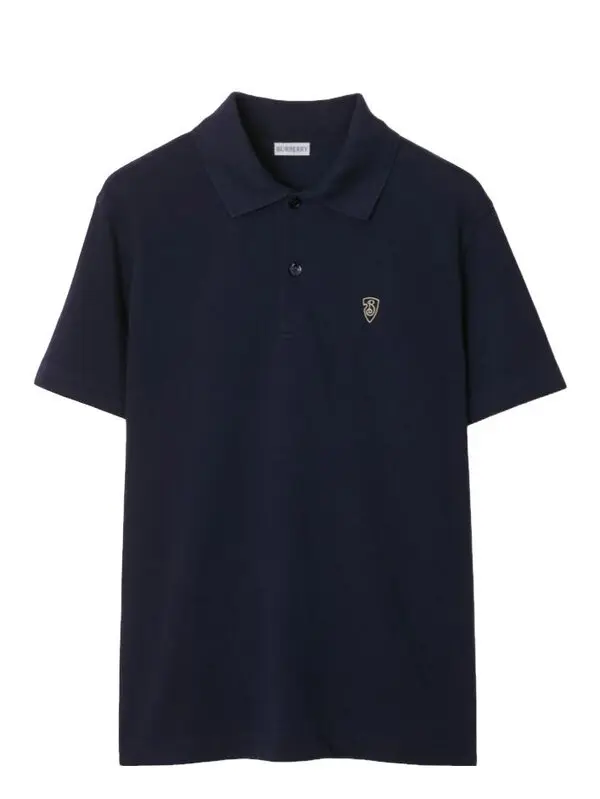 Burberry Logo Embroidered Regular-fit Polo Shirt - Storm Color