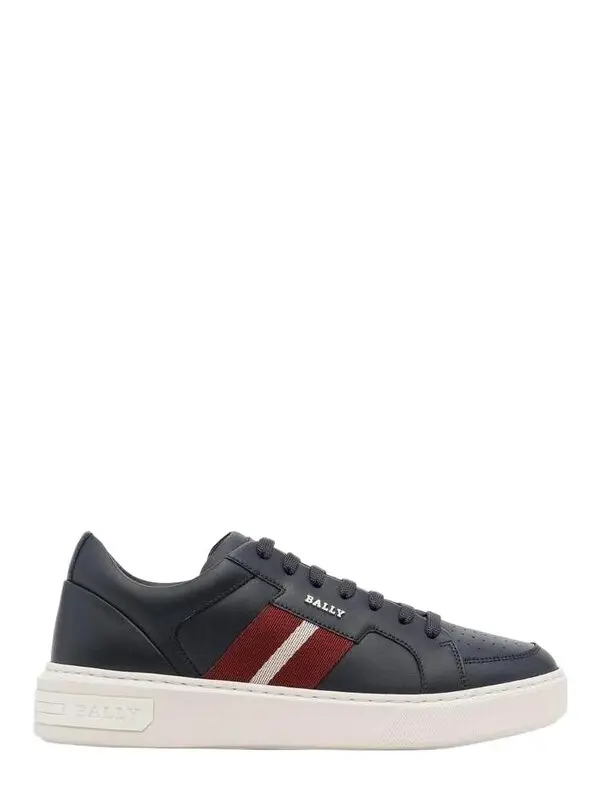 Bally Moony Side-stripe Leather Sneakers - White
