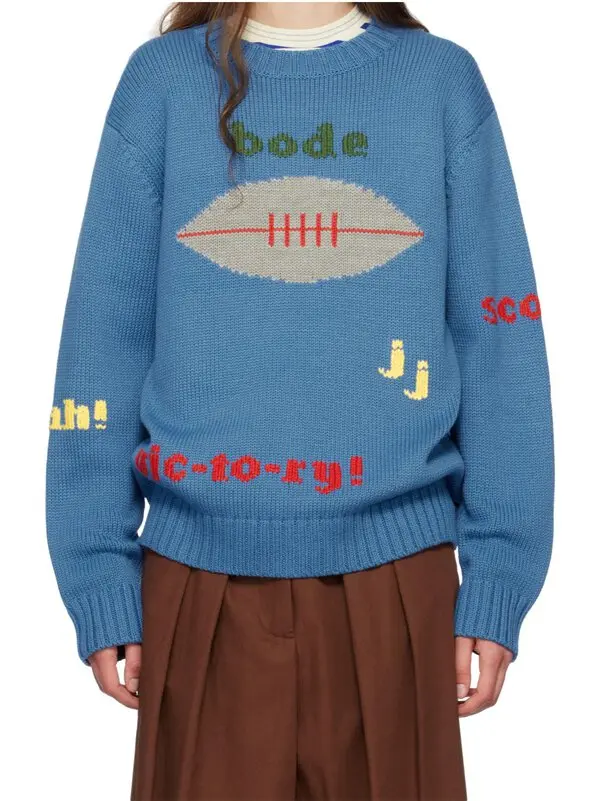 BODE Spirit Crew Neck Sweater - Blue