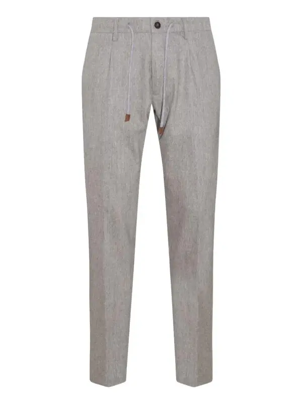 Eleventy Drawstring Regular-fit Tapered Leg Pants - Gray
