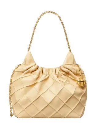 Tory Burch Mini Fleming Drawstring Bag - Vanilla Ice Cream Color