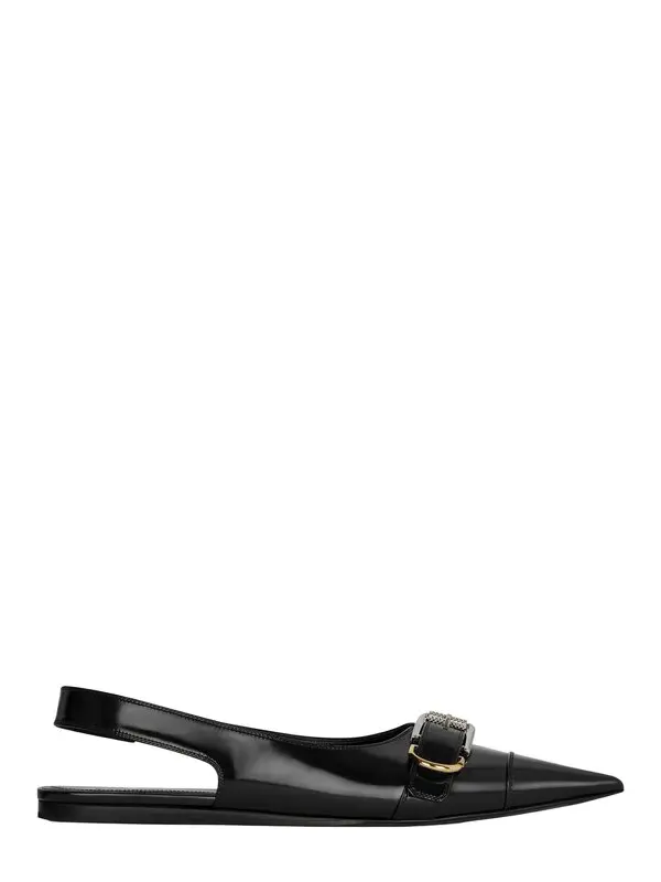 Givenchy Pointed Toe Slingback Flats - Black