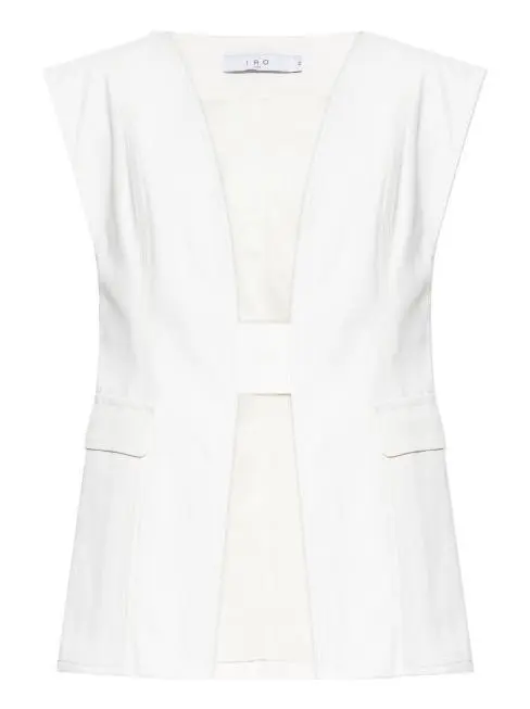 IRO PARIS Sleeveless V-neck Top With Logo Detail - White