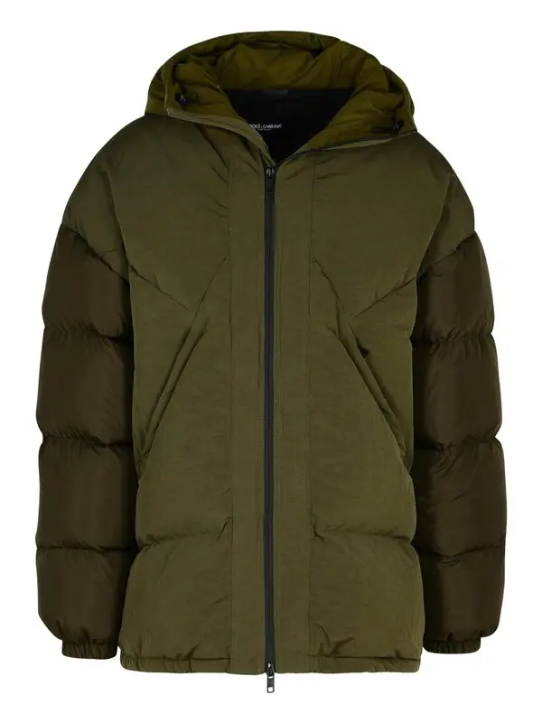 Dolce & Gabbana Hooded Down Jacket - Green