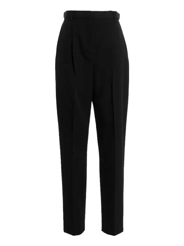 Tory Burch Straight-leg Mid-rise Wool Twill Trousers - Black