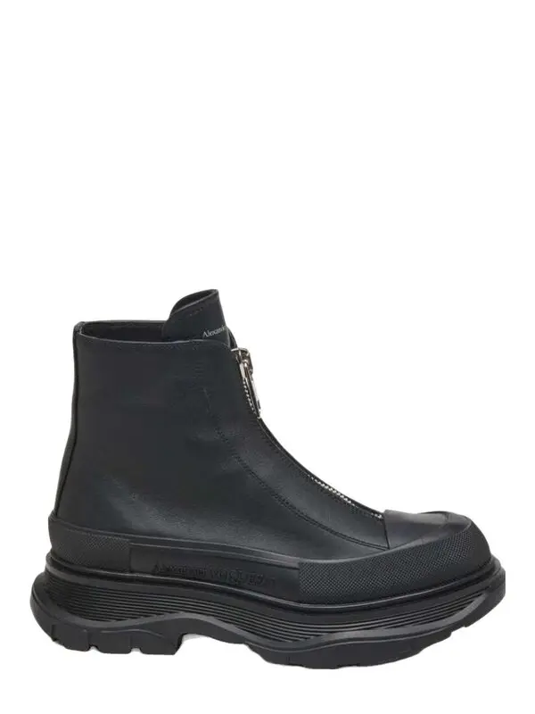 Alexander McQueen Zip Detailed Tread Slick Boots - Black
