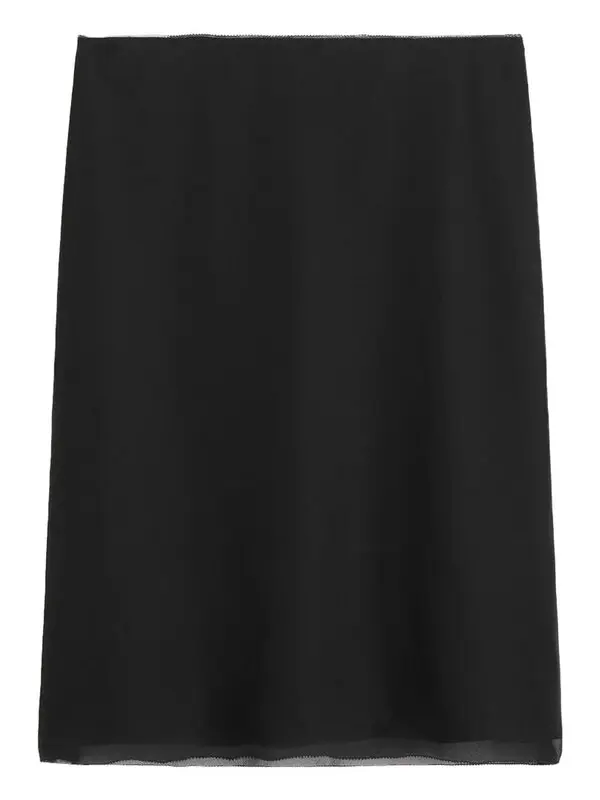 TOTEME Straight Hem Slip Midi Skirt - Black