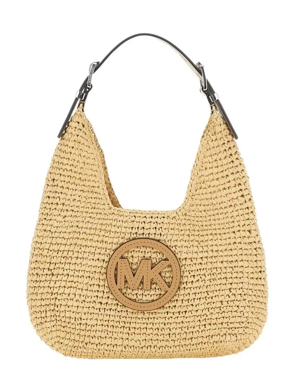 Michael Kors Logo Patch Hobo Bag - Nude