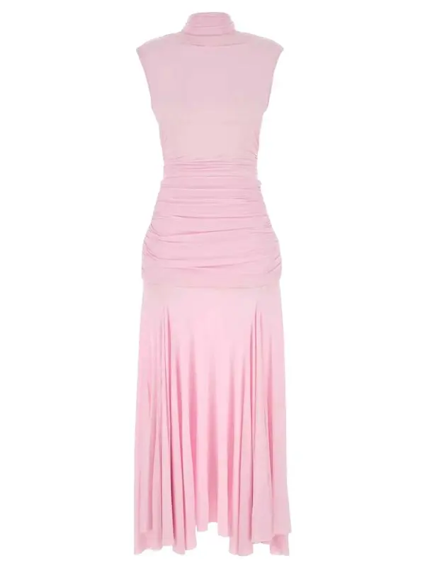 Magda Butrym High-neck Sleeveless Midi Dress - Pink