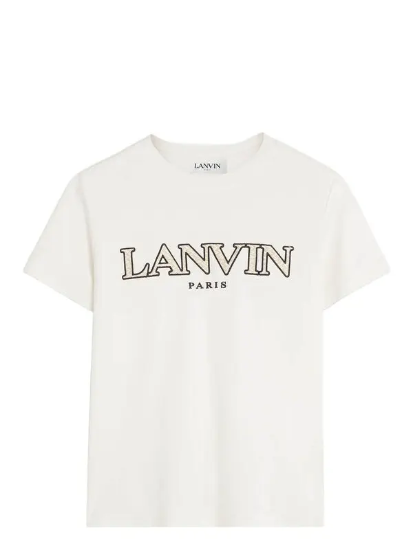 LANVIN Logo Embroidered Crewneck T-shirt - White