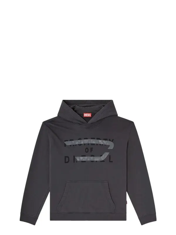 DIESEL® S-norman Hoodie With D Logo Applique - Black