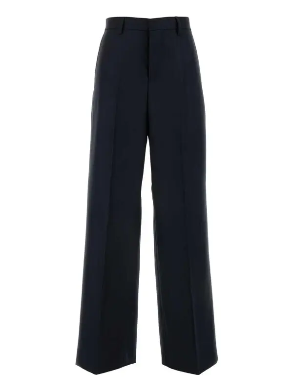 Ami Pleated Wide Leg Trousers - Black