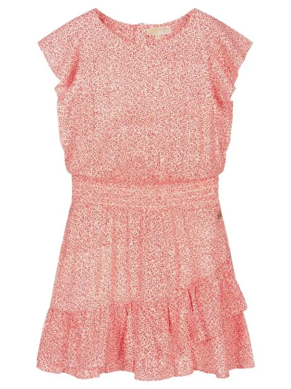 Michael Kors Ruffled Floral Mini Dress - Pink