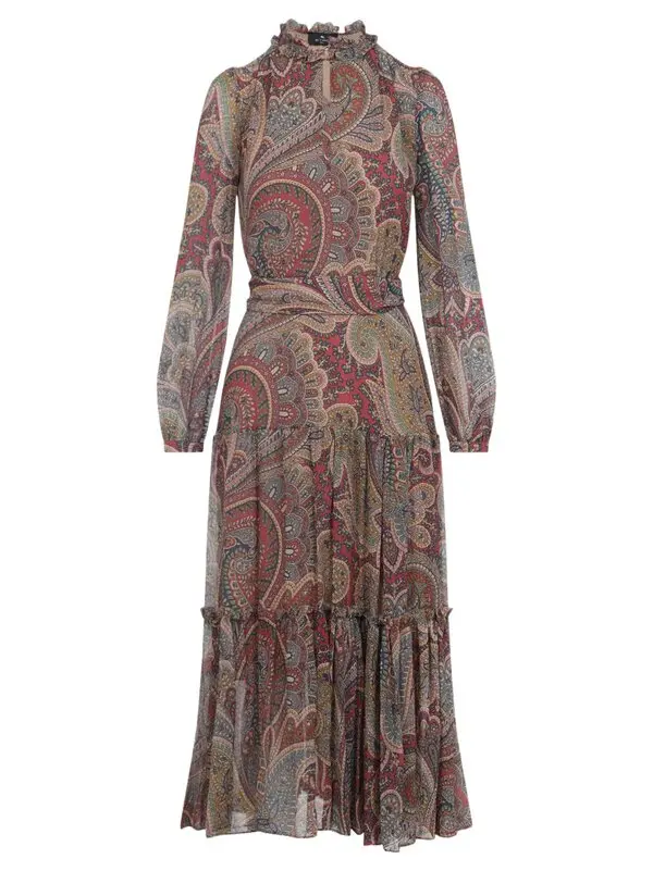 Etro Paisley Print Silk Crepon Dress - Multicolor