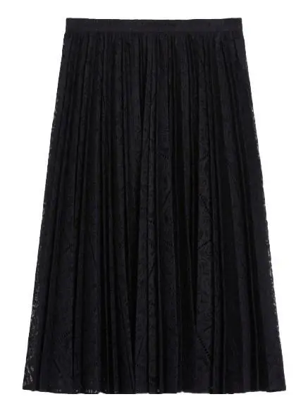 Max Mara Pleated Midi Skirt - Navy Blue