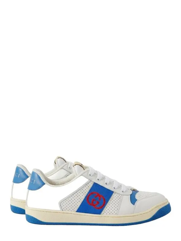 Gucci Screener Low-top Sneakers - White And Blue