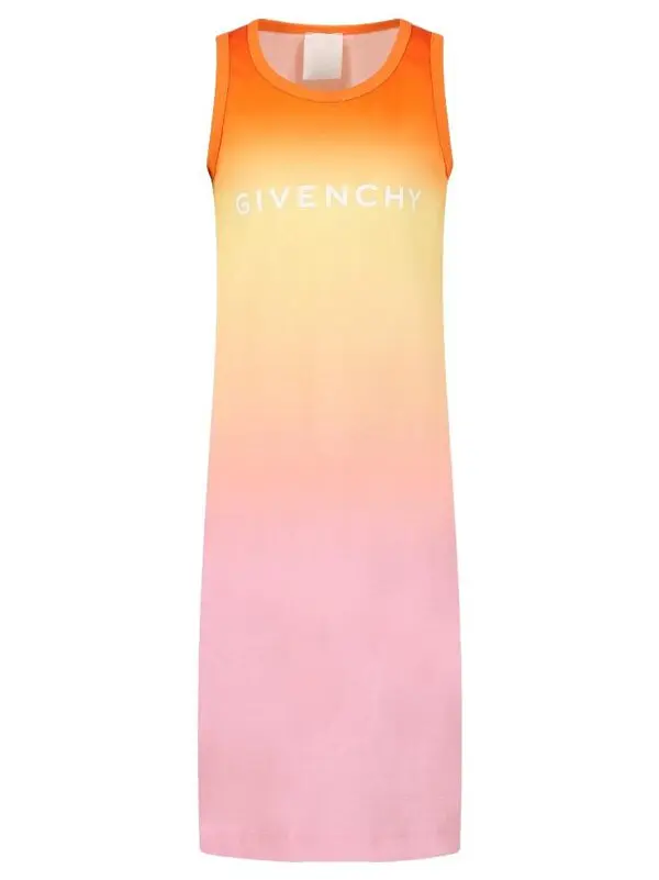Givenchy Sleeveless Round Neck Logo Dress - Pink