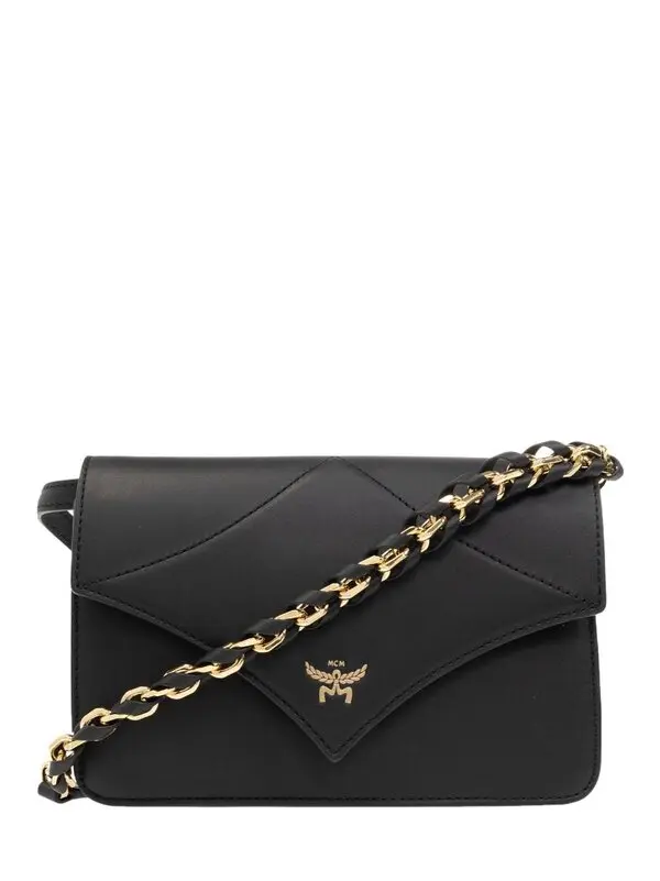 Mcm Logo Shoulder Bag - Black