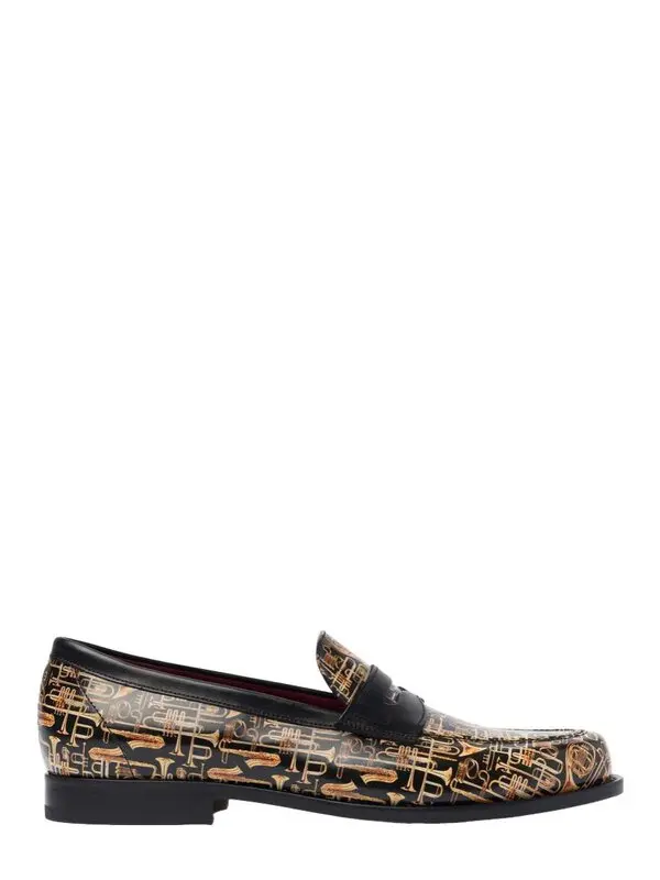 SCAROSSO Round Toe Casual Loafers - Black