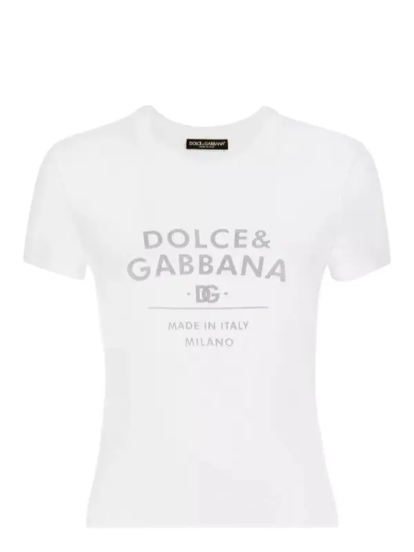 Dolce & Gabbana Logo Printed Jersey T-shirt - White